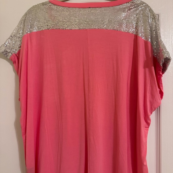 POL | Tops | Pink With Silver Sequin Pol Top | Poshmark